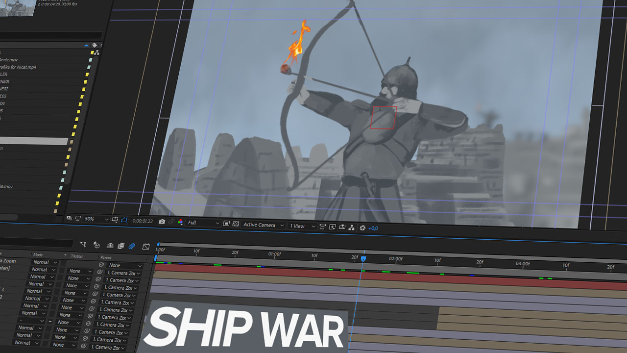 Ship War – Photoshop and After Effects RIG / ANIMATION / COMPOSITING ...