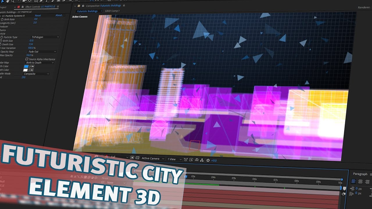 Futuristic City – After Effects Tutorial ( ELEMENT 3D ) – CG Animation Tutorials ...