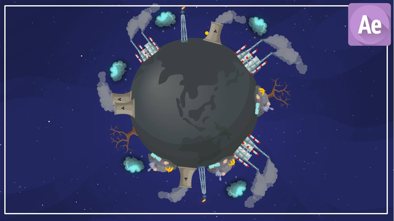 Dirty Earth Animation in After Effects Tutorial – CG Animation Tutorials / VOLTAGETUTORIALS.COM