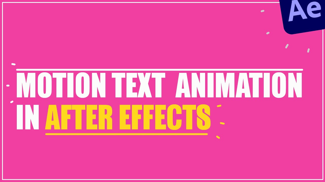 Motion Graphic Style Text Animation in After Effects Tutorials – CG Animation Tutorials ...