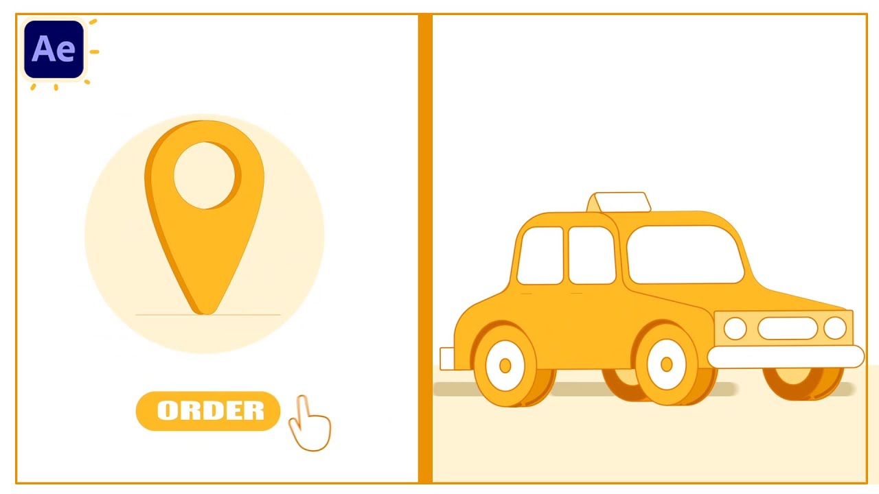 Mobile Taxi App Animation in After Effects Tutorials – CG Animation Tutorials / VOLTAGETUTORIALS.COM