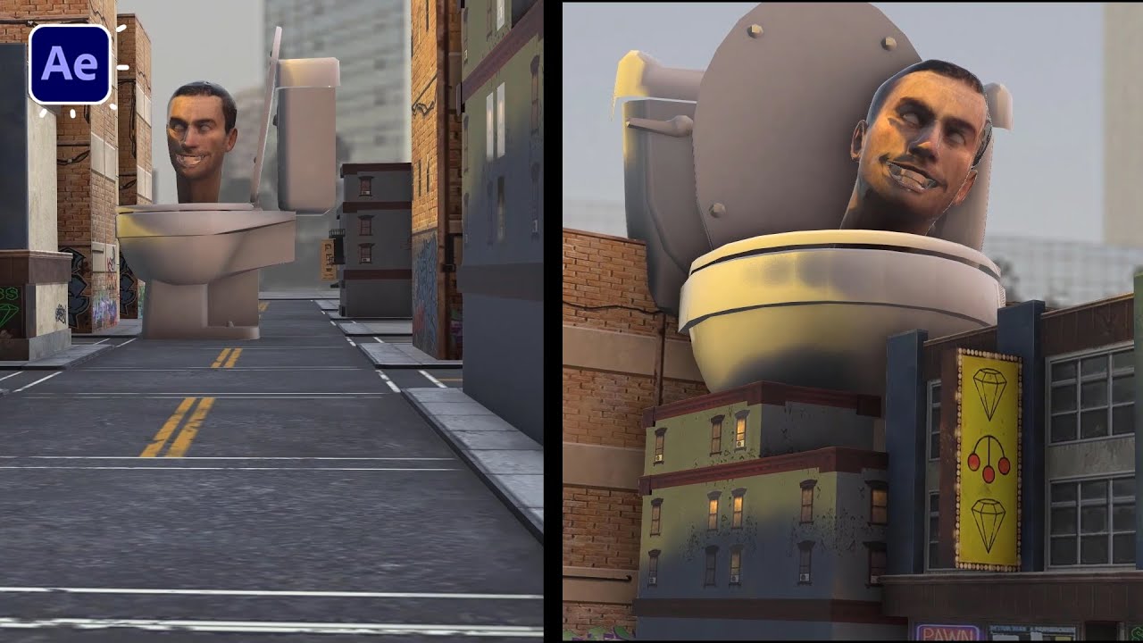 Skibidi Toilet Animation in After Effects Tutorials – CG Animation Tutorials / VOLTAGETUTORIALS.COM