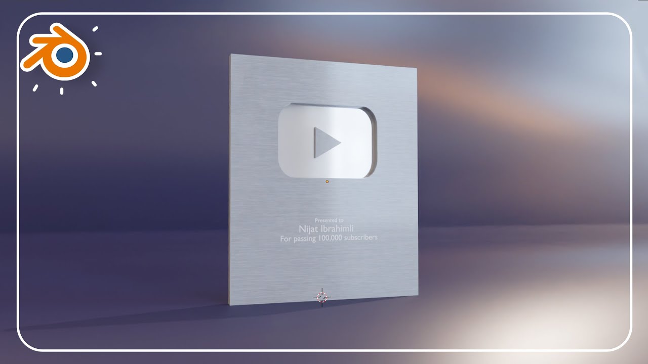 Youtube Silver Button Modeling Tutorial in Blender – CG Animation Tutorials / VOLTAGETUTORIALS.COM